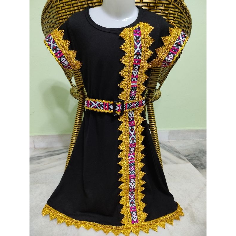 Baju Sabahan moden/Dress kanak-kanak motif corak pinakol Rungus dan ...