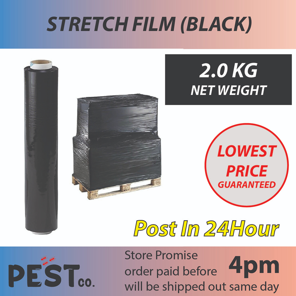 Black Stretch Film 500mm X 2.0KG X ( 0.2KG CORE) / WRAPPING PALLET ...