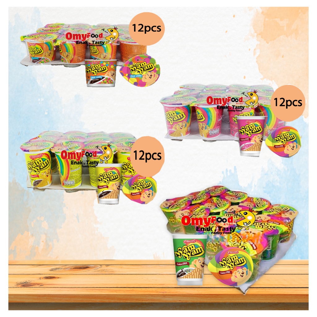 18g/25g x 12pcs Arnott's Nyam Nyam Rice Crispy & Choco / Fantasy Stick ...