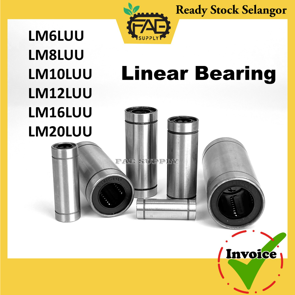 Linear Bearing LM6LUU LM8LUU LM10LUU LM12LUU LM16LUU LM20LUU 1pcs | Shopee Malaysia