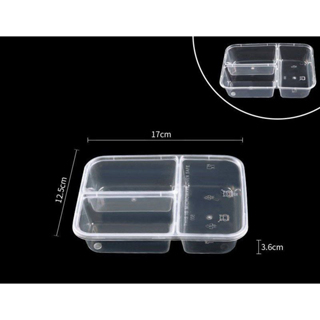 AR - (10 Pcs) Microwave Save Plastic Tapau Box |Compartment Lunch Box ...
