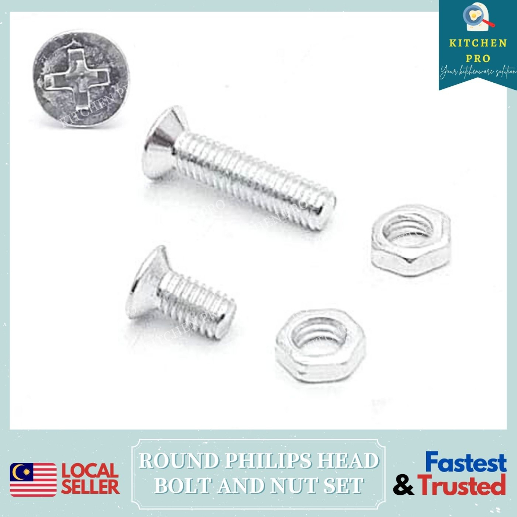 𝐊𝐈𝐓𝐂𝐇𝐄𝐍 𝐏𝐑𝐎 | Round Flat Philips Head Screw Set / Bolt And Nut DIY Tool ...