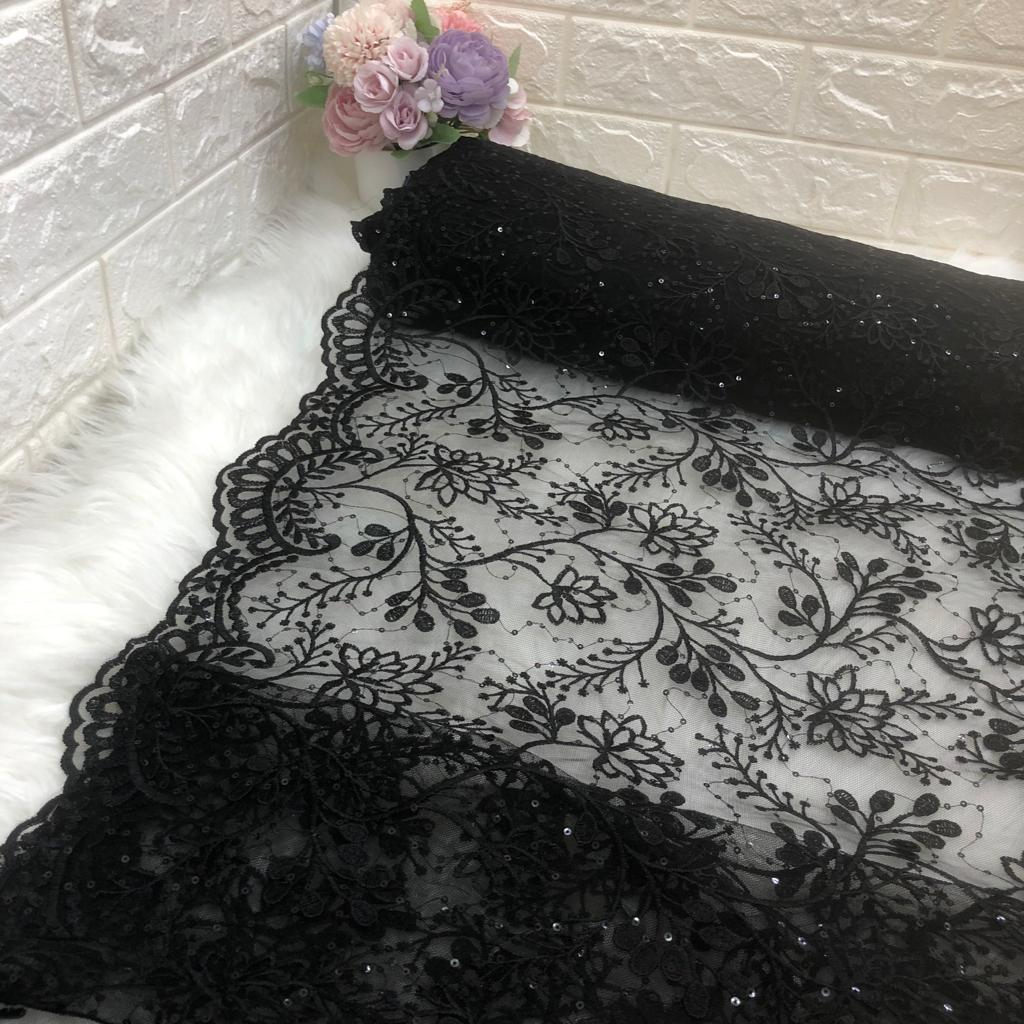 KAIN LACE BODY SULAM BUNGA SEQUIN CANTIK MENAWAN Bidang 52" Lace ...
