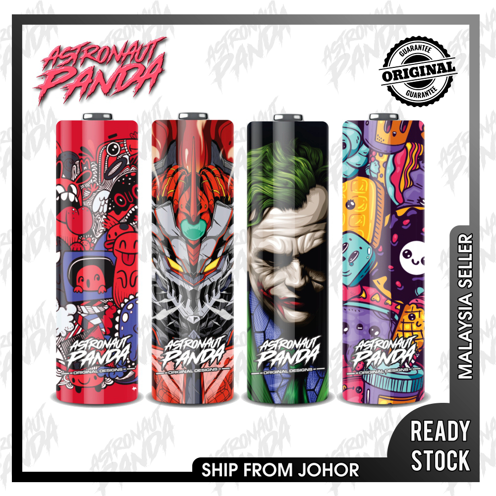 (Ready Stock) Astronaut Panda 18650 Battery Wrap (Sticker Type ...