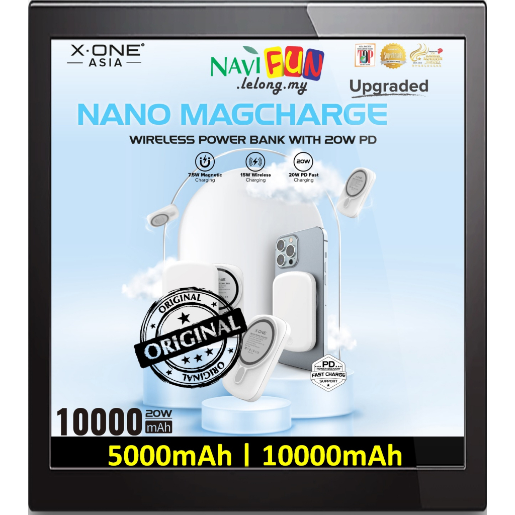[ 5000mAh | 10000mAh ] X-One Nano Magcharge Wireless Powerbank 20W PD ...