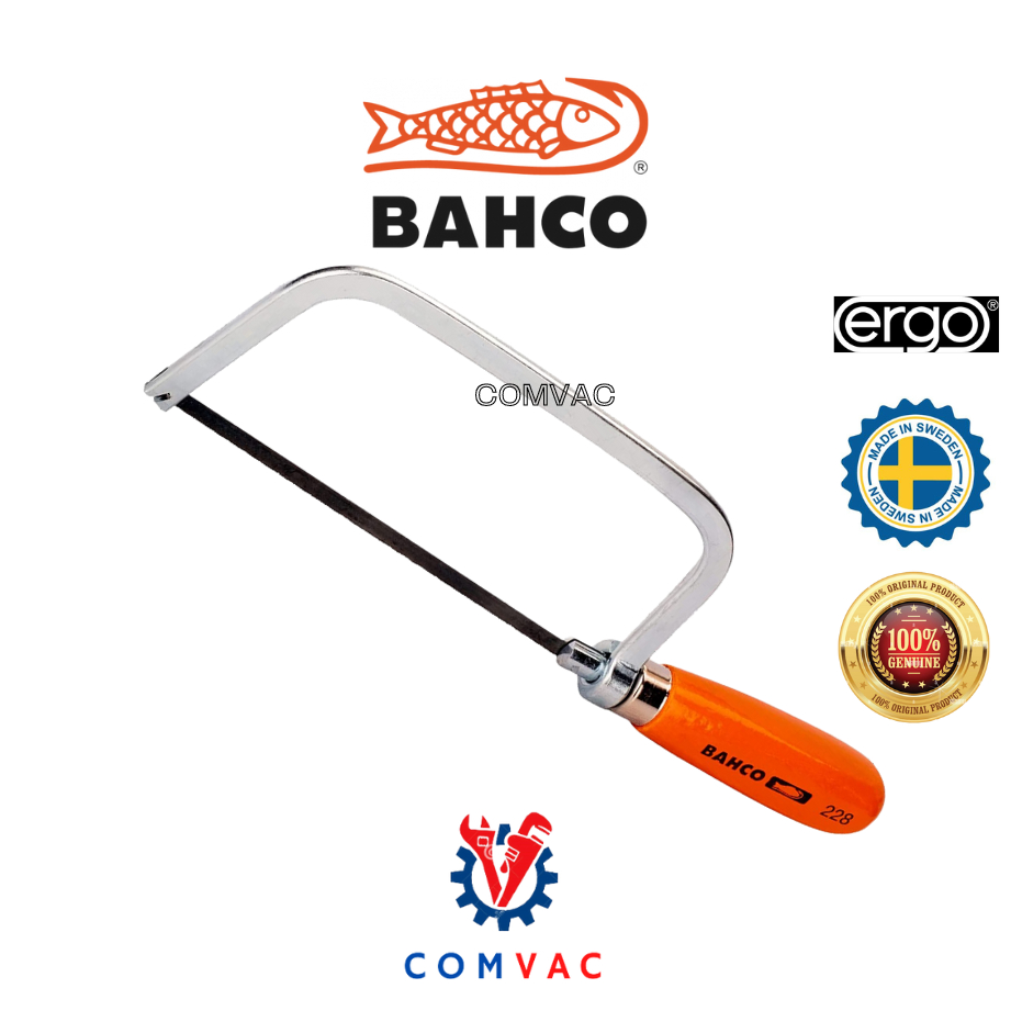 Bahco 228 Mini Hacksaw with Blade Tensioning Handle Made of Breech Wood ...