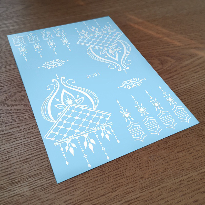 【Shopee Termurah】Design Baru Henna Instant White Dark Red Sticker Inai ...