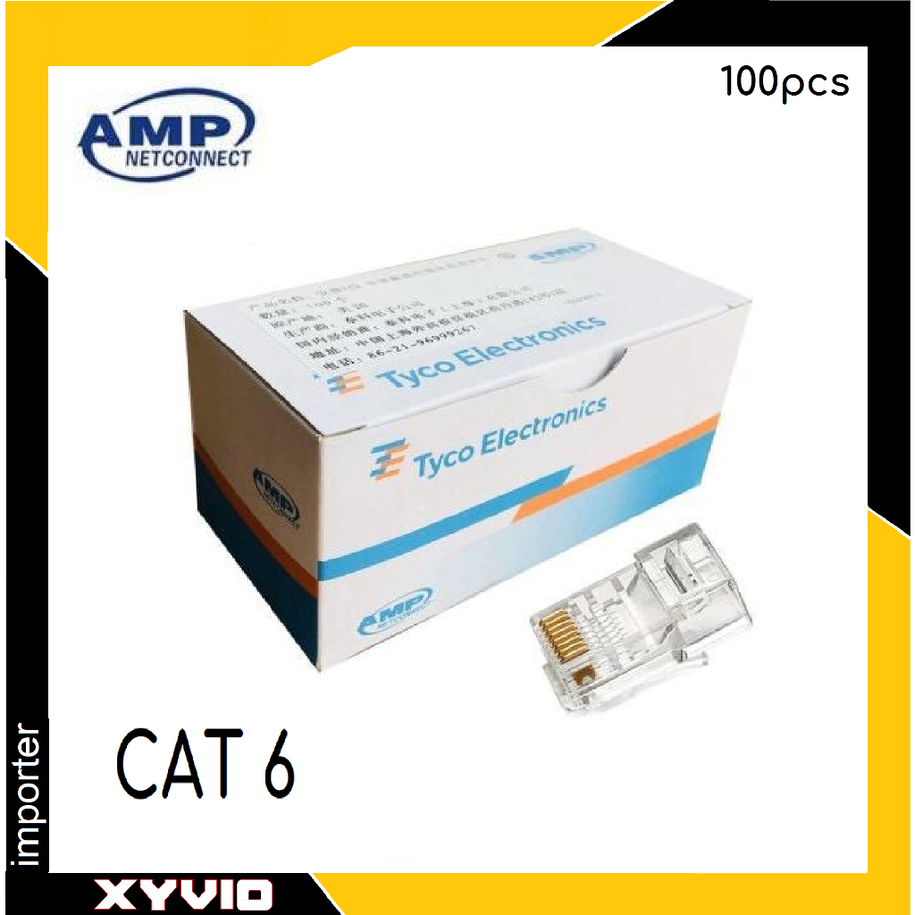 AMP RJ45 CAT6 Head Modular Plug Network Connector | Shopee Malaysia