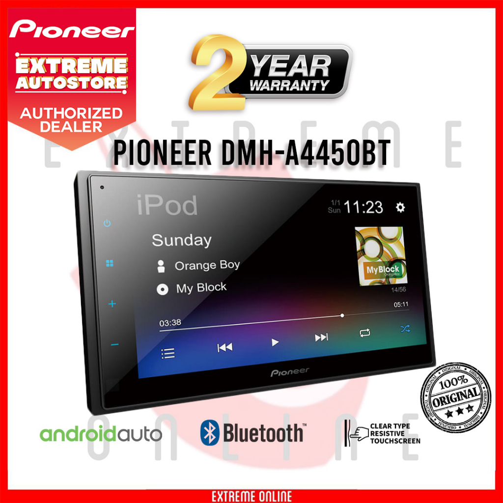 PIONEER DMH-A4450BT In-Dash Double-DIN A-Series Multimedia AV Receiver with Bluetooth | Shopee ...