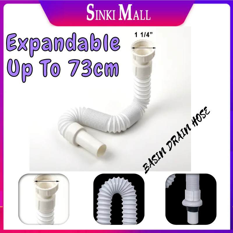 💥 UPVC Bathroom Flexible Drainage Hose Outler Tube Pipe Sink Basin ...