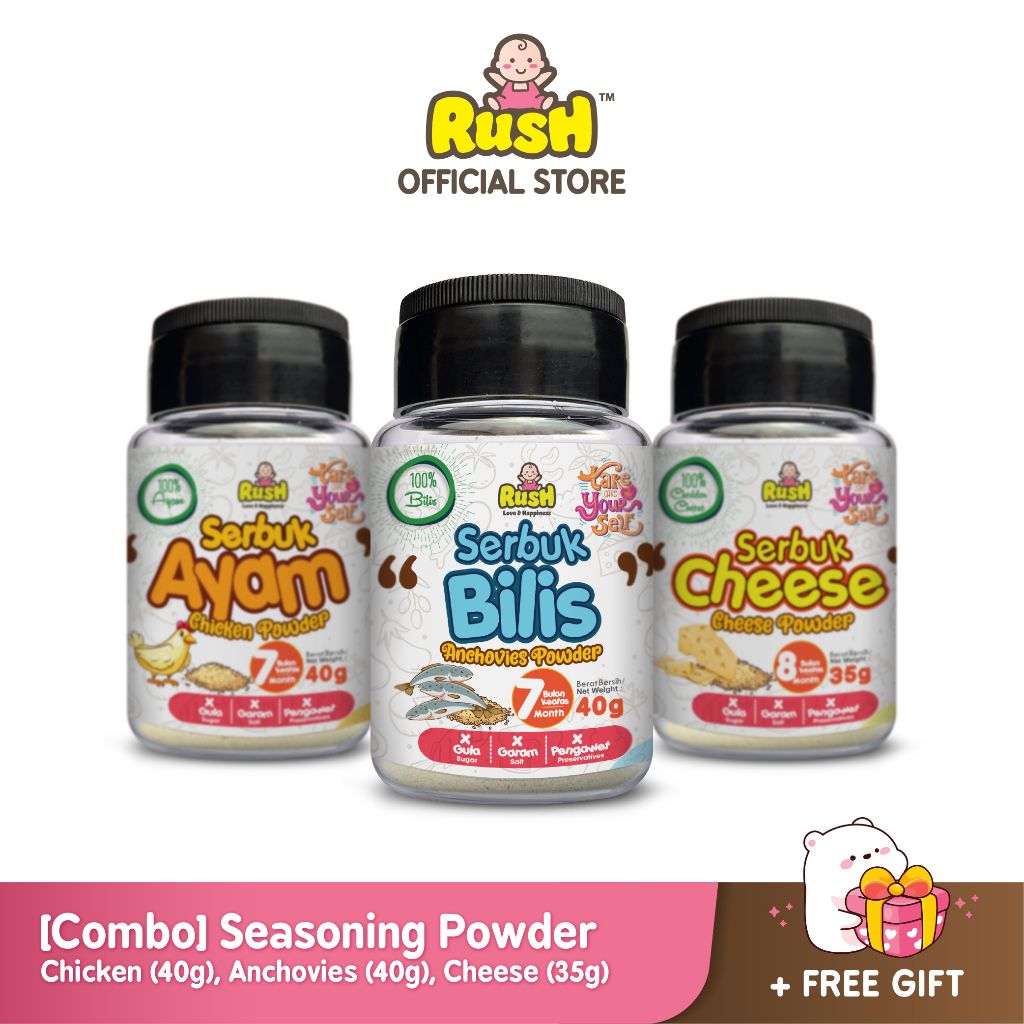 Rush Baby Seasoning Combo (Chicken 40g, Anchovies 40g, Cheese 35g ...