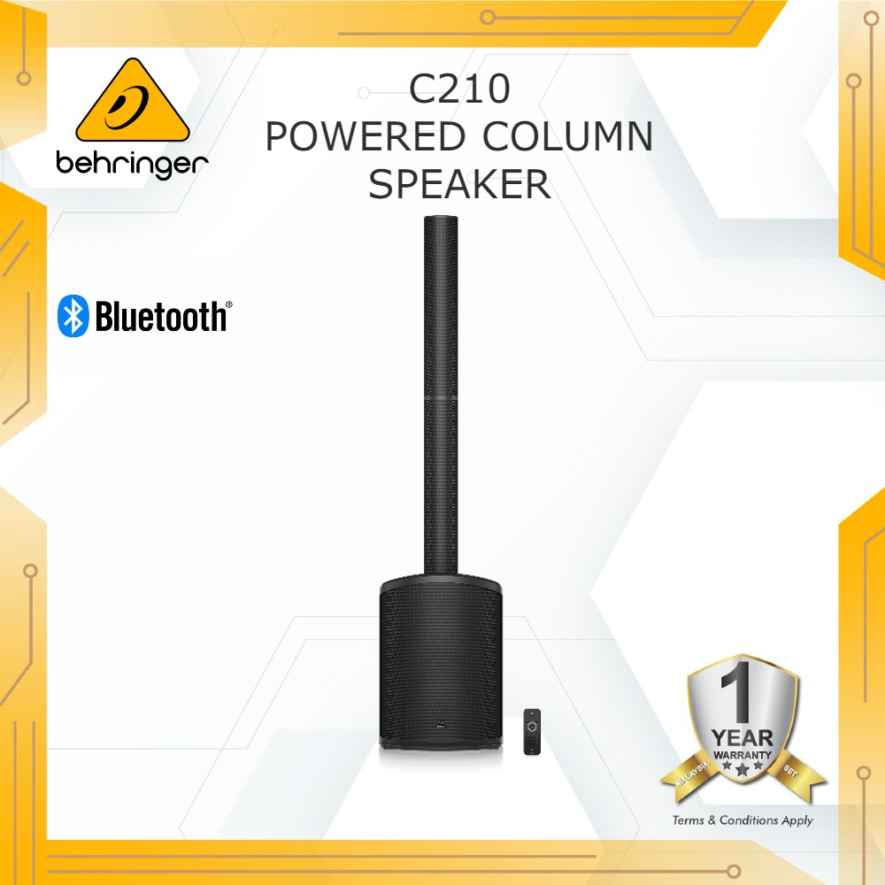 BEHRINGER C210 200 Watt Powered Column Loudspeaker with an 8" Subwoofer ...