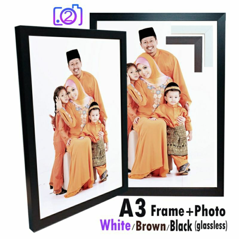 Photo with frame #sizeA4 to 12R# gambar dan bingkai (glassless ...