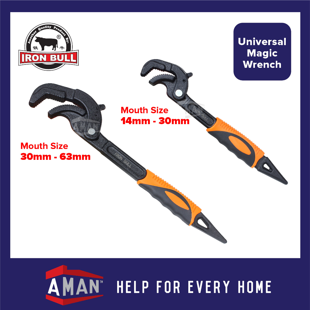 IRON BULL 10" 14" Adjustable Magic Wrench Ratchet Pipe Multi-Function ...