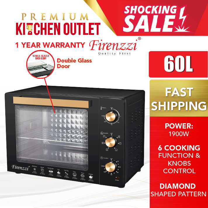 Firenzzi 60L Counter Top Oven TO-4260 | 50L TO-4250 | 6 Cooking ...
