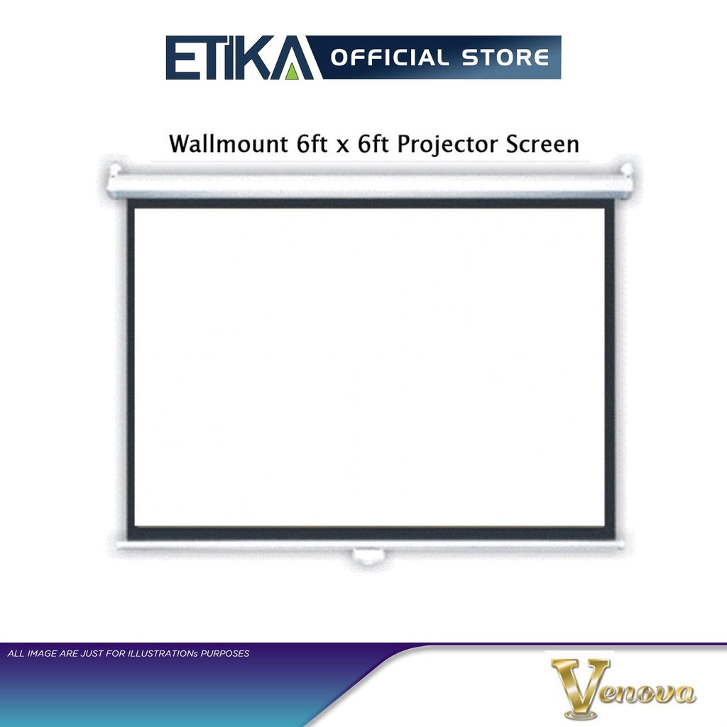 Venova Manual Wall Projector Screen | Dimension 6ft x 6ft | Shopee Malaysia