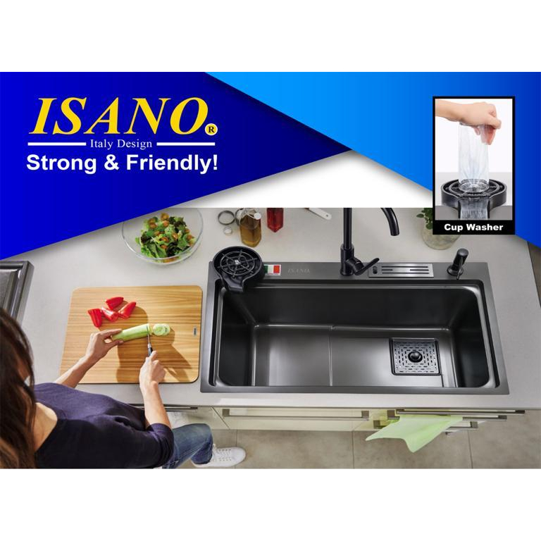ISANO NANO BASIN WITH CUP WASHER SATIN | BLACK B4675NA / B4675BL ...