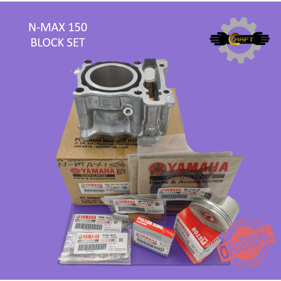 YAMAHA N-MAX 150 V1 NMAX 150 V1 BLOCK SET 100% ORI CYLINDER + PISTON ...
