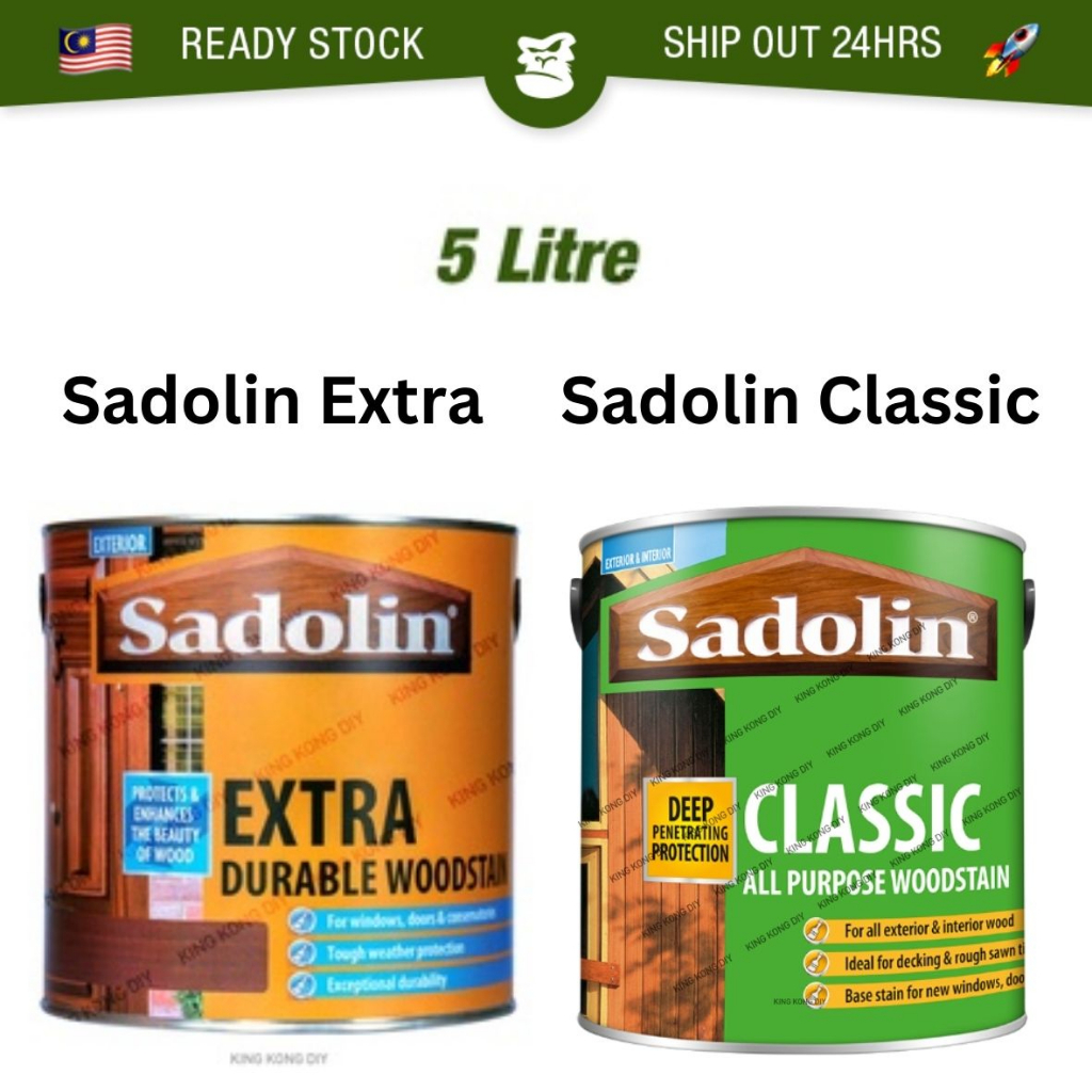 5L SADOLIN Durable Woodstain Extra / Classic Dark Palisander External ...