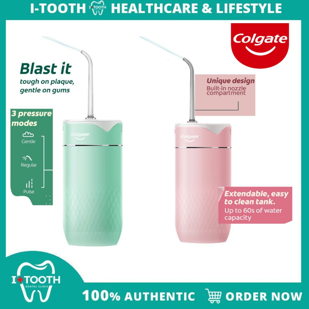 Colgate Portable Water Flosser Rechargeable, Water Resistant (IPX7 ...