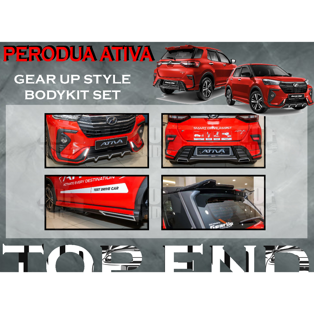 PERODUA ATIVA GEAR UP FULL SET BODYKIT OE GU BUMPER SKIRT LIP FRONT ...