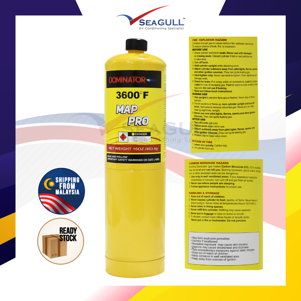 USA/DOMINATOR MAPP Gas Cylinder 16Oz/453.6g (MAP-PRO) | Shopee Malaysia