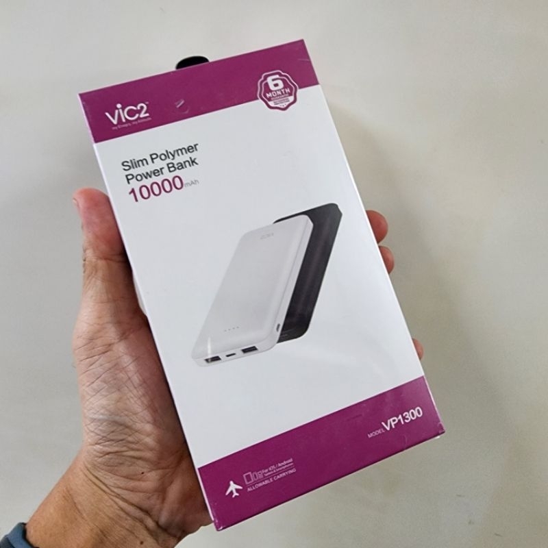 * Free Shipping * VIC2 VP1300 10000MAH POLYMER POWER BANK 6 Months ...