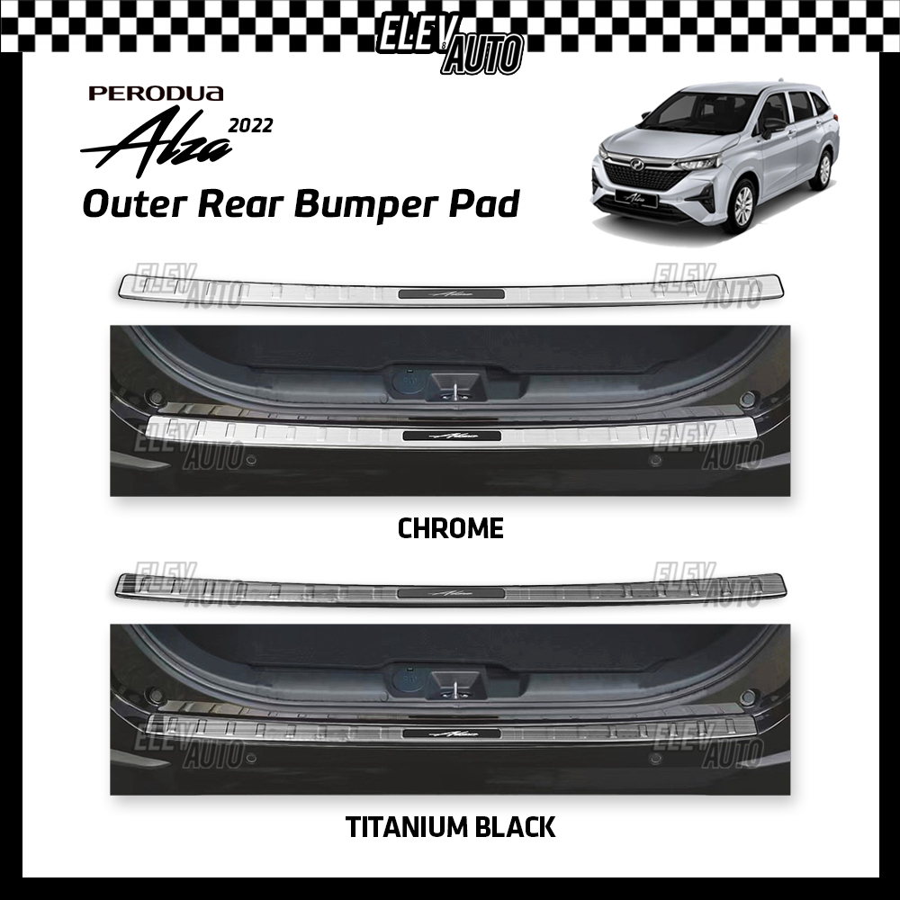 Perodua Alza 2022 2023 Outer Rear Bumper Guard Pad Chrome Trim Scuff ...