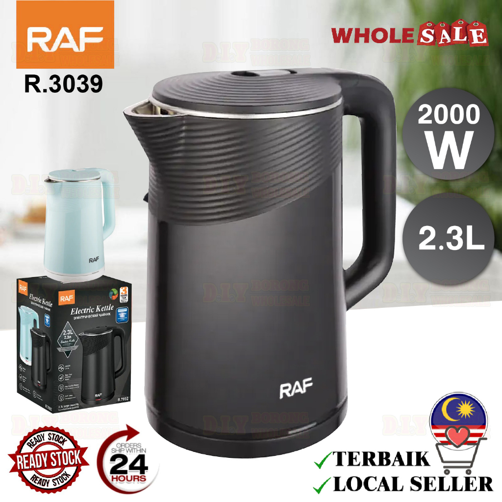 RAF 2.3L Cordless Electric Jug Kettle 2000W Fast Boiling 360° Rotating ...