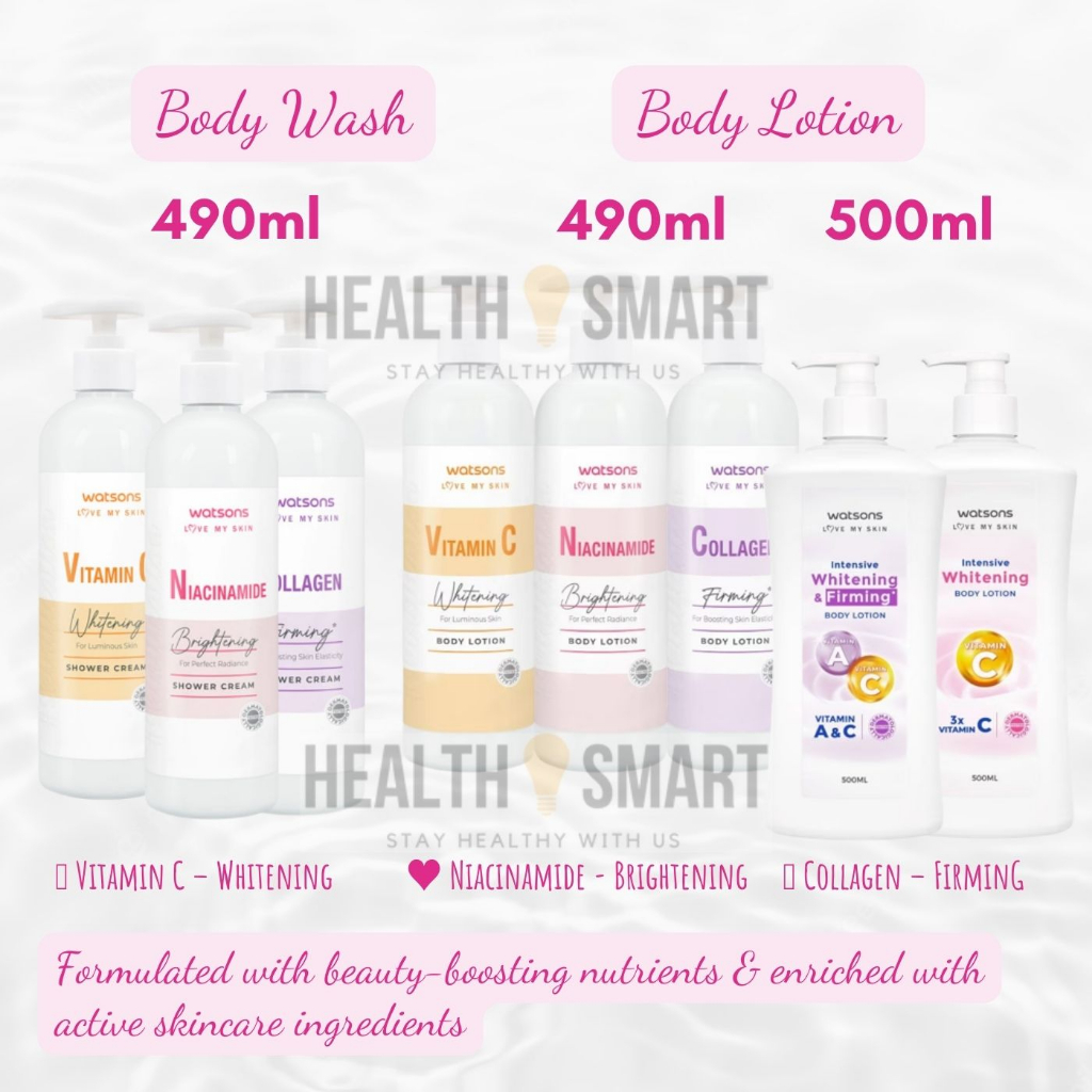 Watsons Vitamin C Whitening / Niacinamide Brightening Cream Body Wash ...