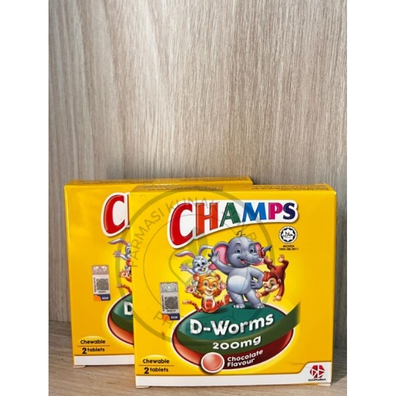 Champs D- Worm 200Mg Chewable Tablet 2's/ suspension 10ml ( Exp :3/25 ...