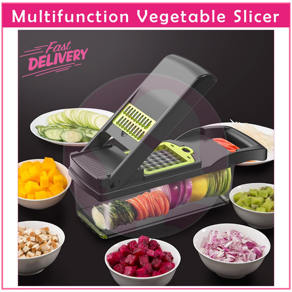 16 in1 Multifunction Mandoline Slicer Vegetable Food Chopper Graters Cutter Onion Knife Blade ...