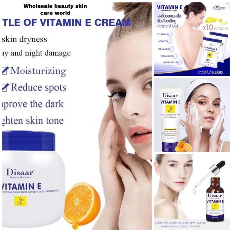 Dissar Vitamin E Series (4 )Product Set Together (Soap)(Cream)(Serum ...