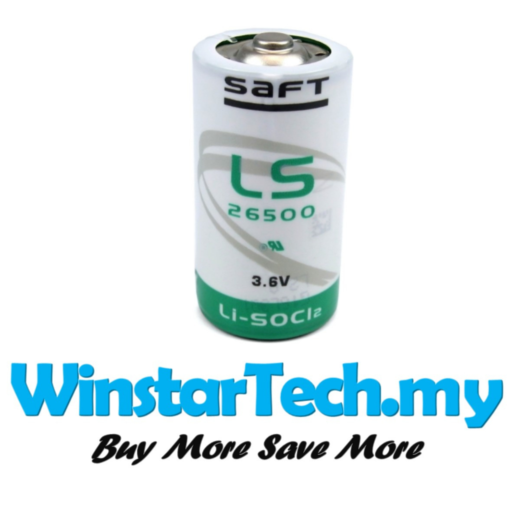 SAFT LS26500 C Size 26500 3.6V Lithium Thionyl Chloride Battery ...
