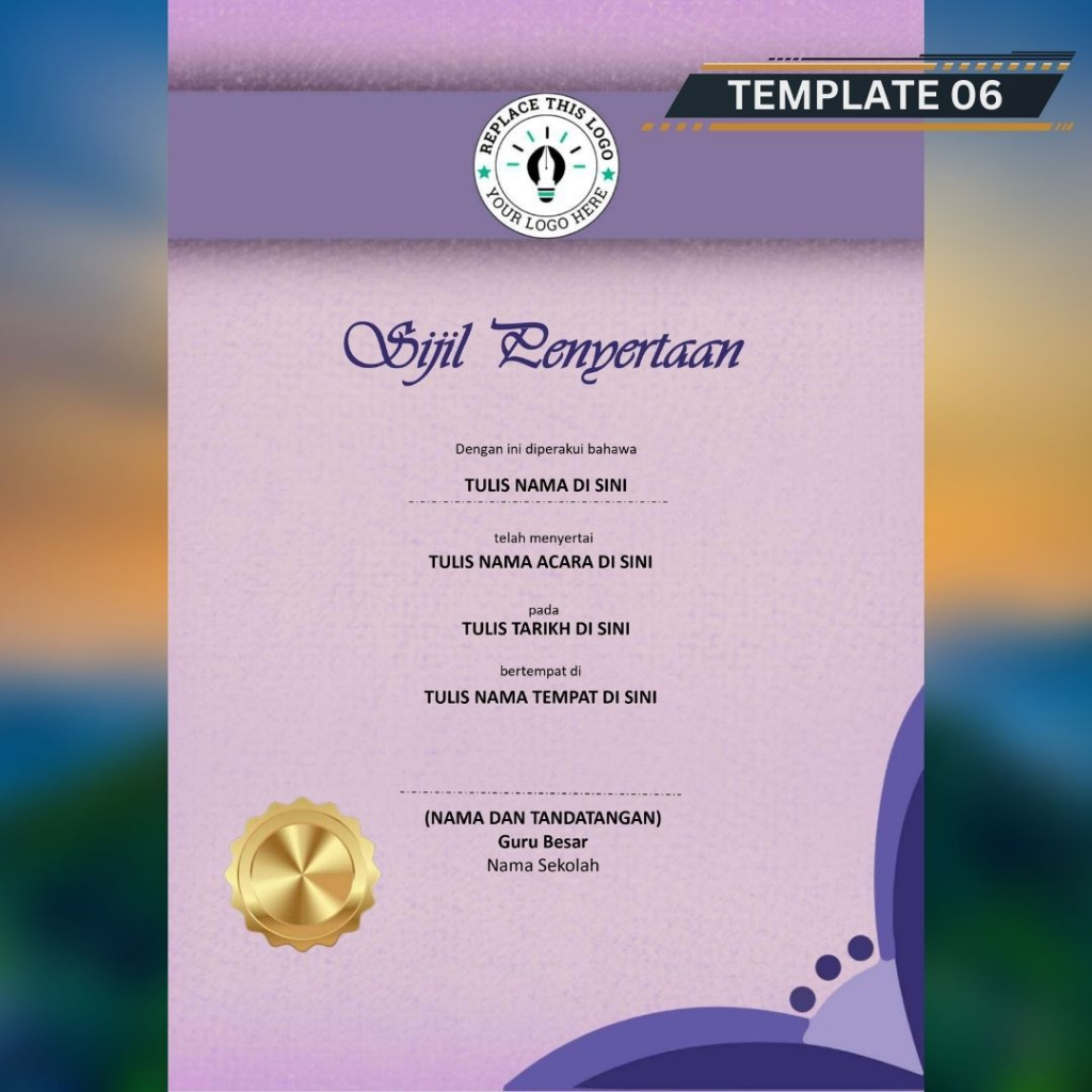 [Powerpoint] Template Sijil Certificate Template Editable Powerpoint ...
