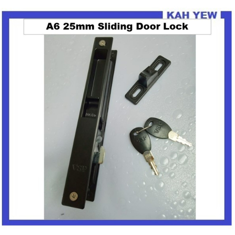 A6 25/32MM Standard Aluminium Sliding Glass Door Lock With Key | Shopee ...