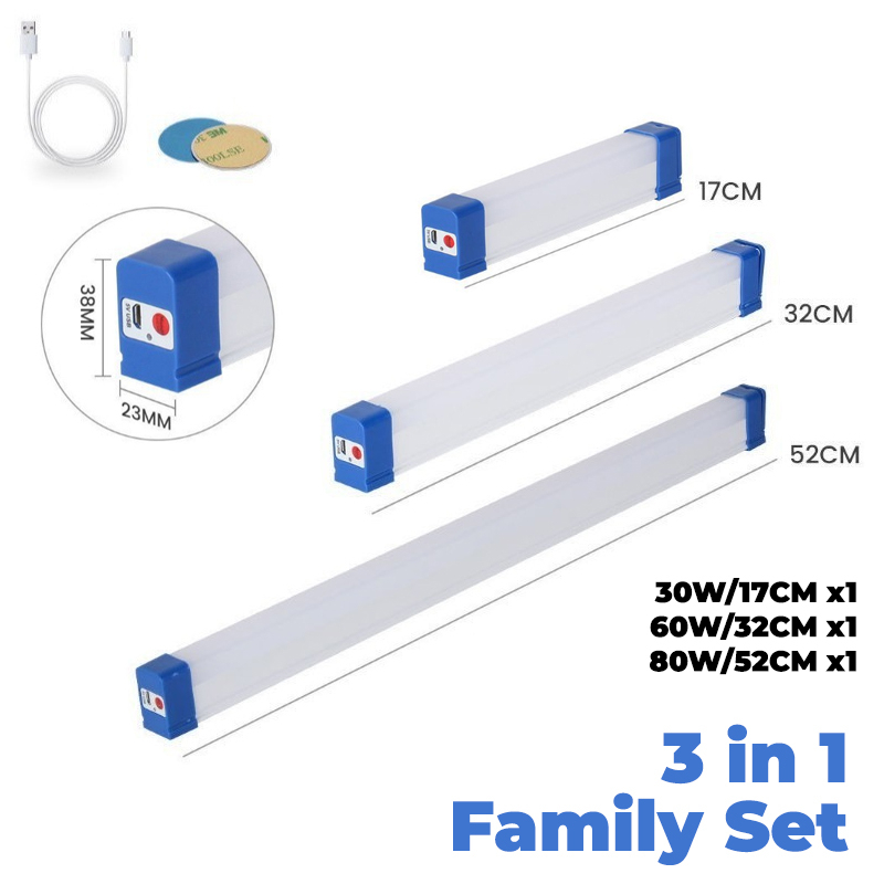 SKYBLUE 17CM-72CM LED Light Tube 30W-200W Portable USB Rechargeable ...