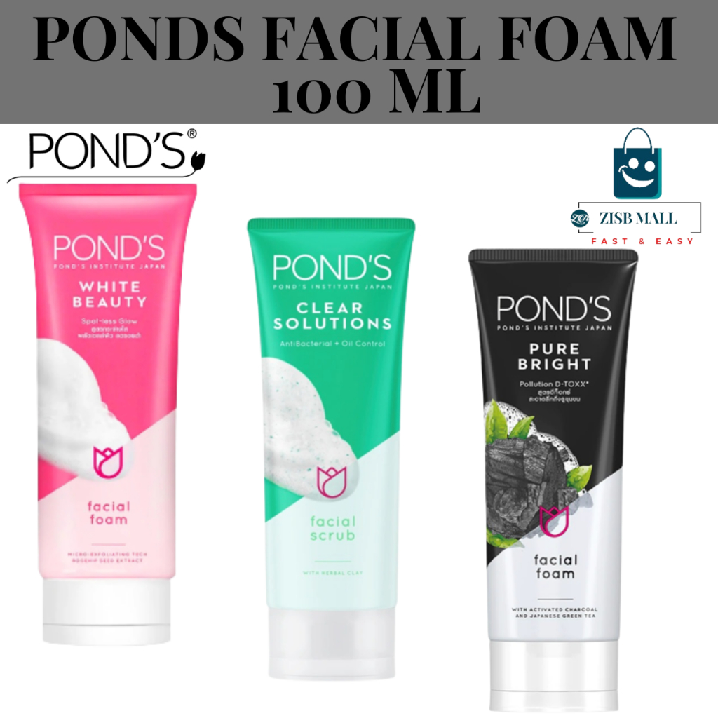 POND'S FACIAL FOAM CLEAR SOLUTION/WHITE BEAUTY 100 ML | Shopee Malaysia