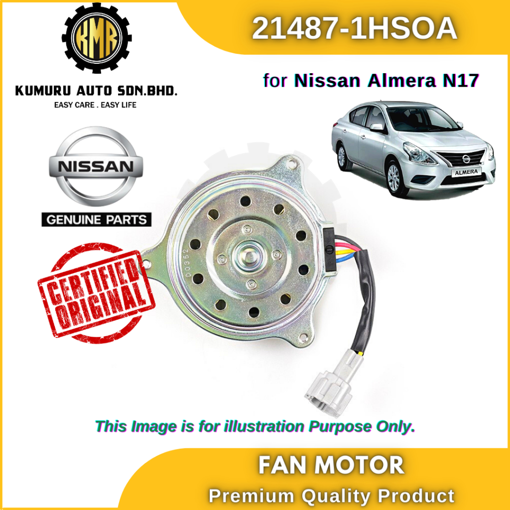 (1@pc) 21487-1HSOA Original Nissan Radiator Fan Motor for Nissan Almera ...