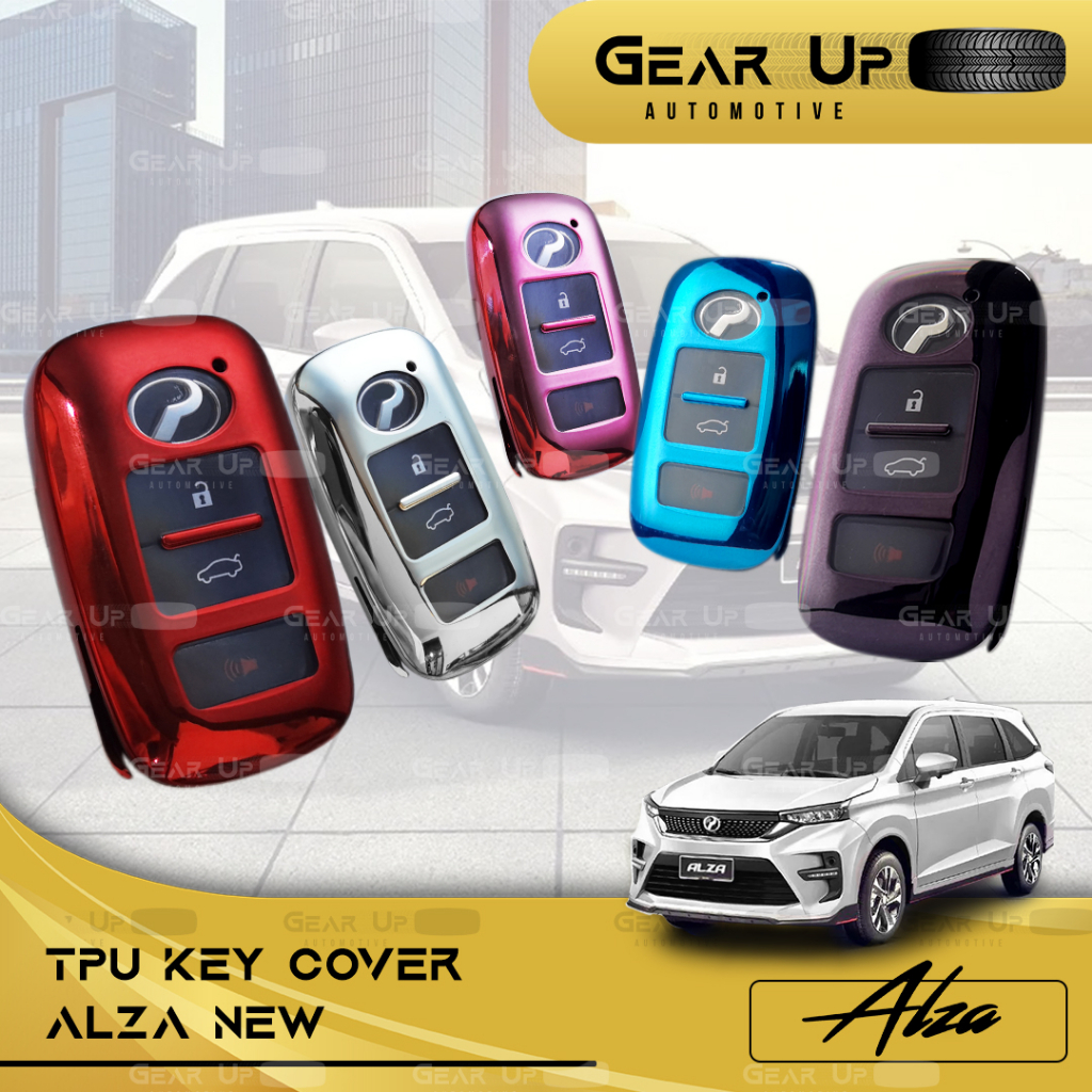 [𝗧𝗣𝗨 𝗖𝗛𝗥𝗢𝗠𝗘] PERODUA NEW ALZA BARU 2022 2023 Key Cover Sarung Kunci Car ...