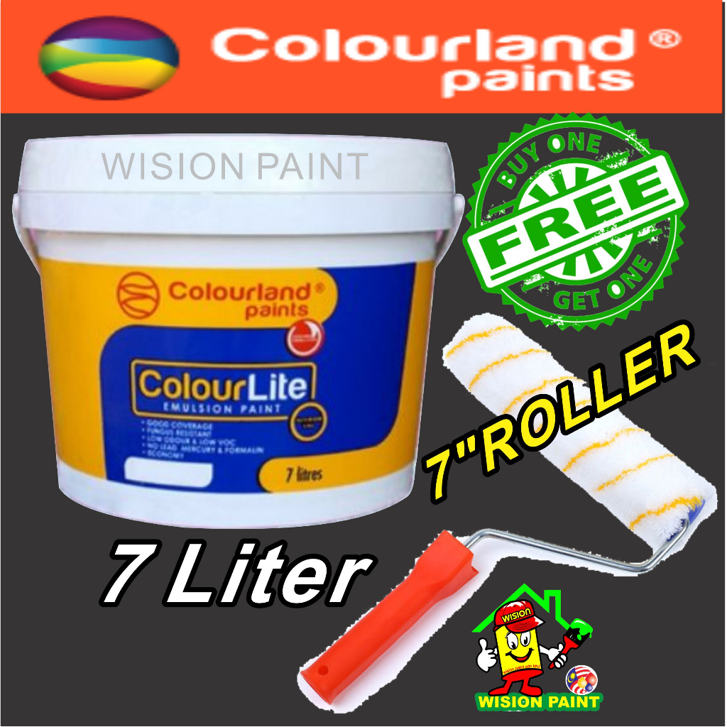 COLOURLAND 7L ( COLOURLITE EMULSION PAINT ) ( FREE 7" ROLLER SET ) FOR ...