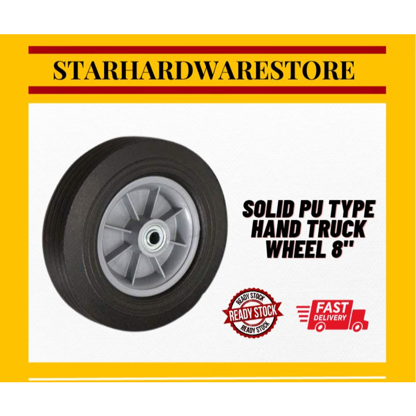 🌟READY STOCK🌟 MYSTAR 8”-200MM SOLID PU TYPE HAND TRUCK WHEEL (HAND ...