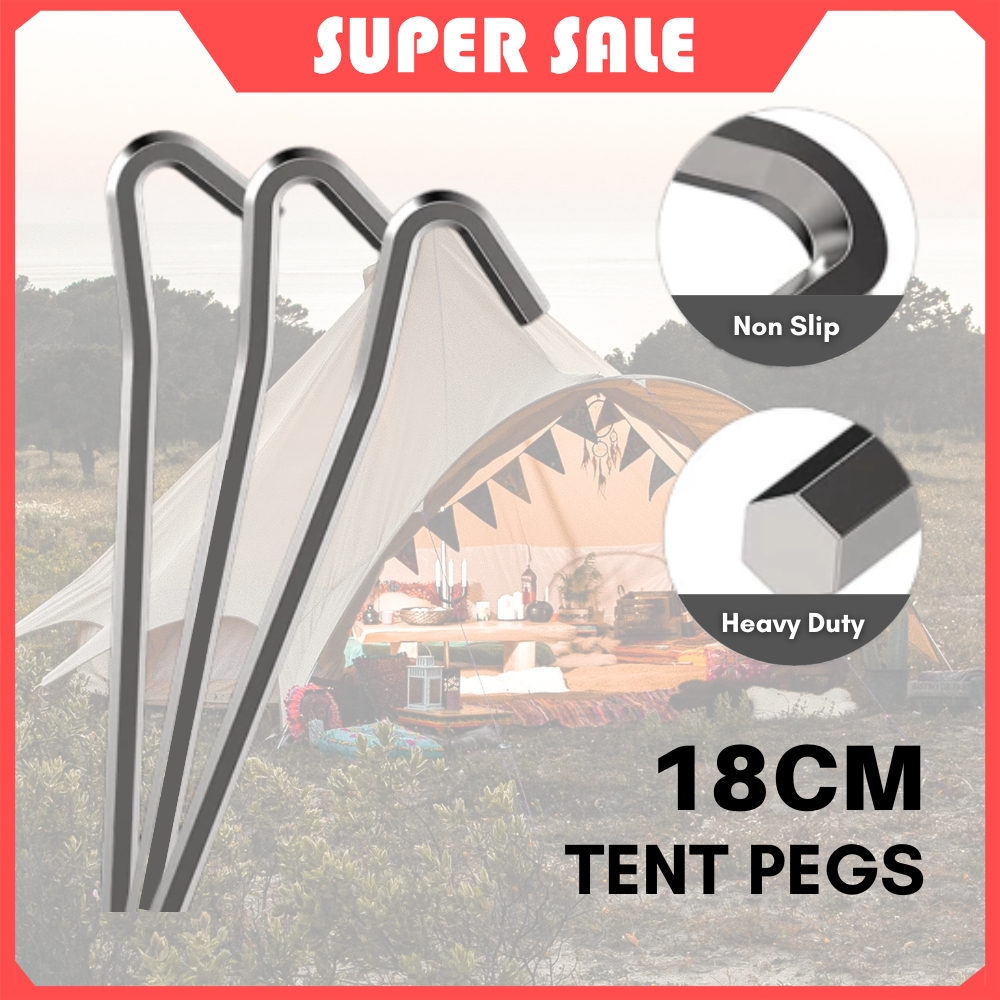 7 inch /18cm Tent Pegs Aluminum Alloy Tent Peg Stake Rod Stake Flysheet ...