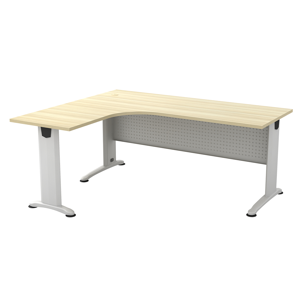 Metal Leg L-Shape Table / Office Table / Writing Table / Meja Pejabat L ...