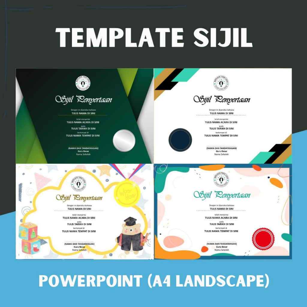 [Powerpoint] Template Sijil Certificate Template Editable Powerpoint ...