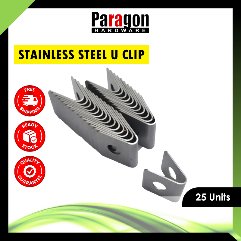 25 units STAINLESS STEEL U CLIP FOR ROLL TOP FENCE U Clip Bracket ...