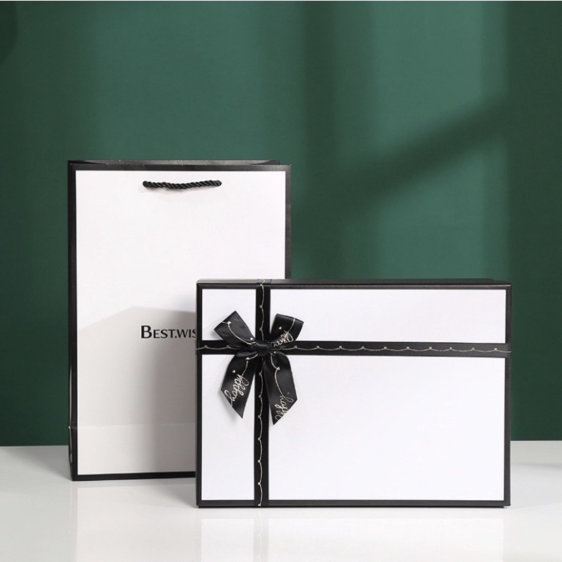 Gift set Wish card + white box with ribbon | Shopee Malaysia