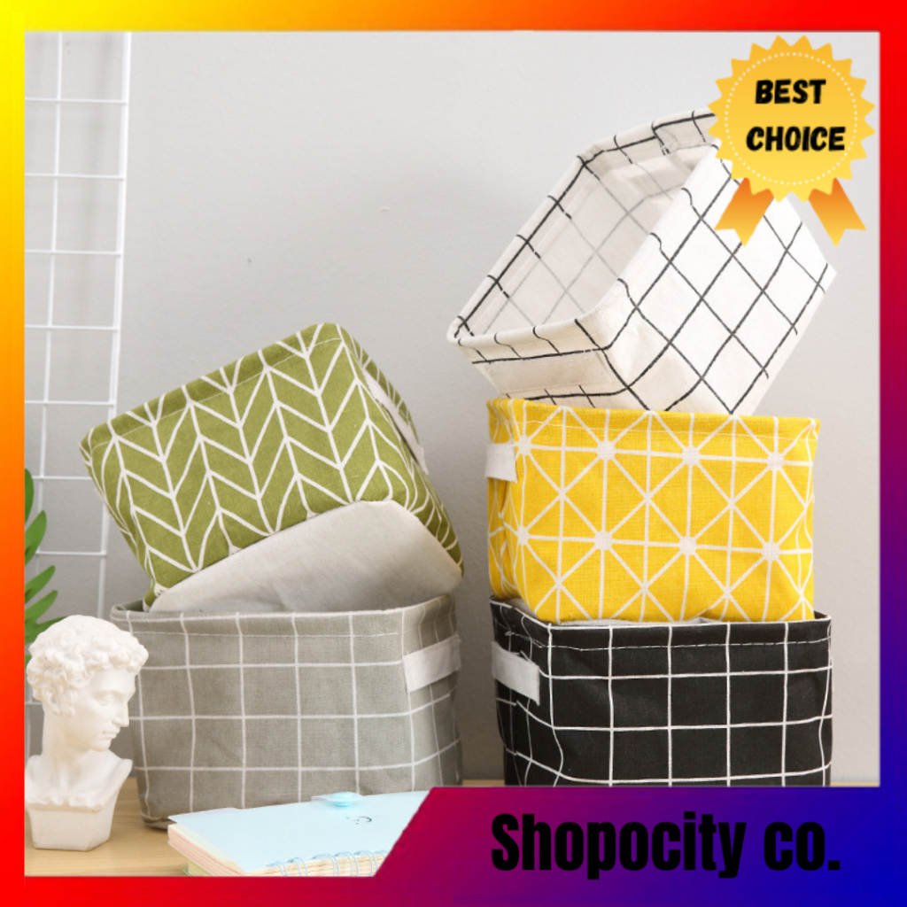 Fabric Cotton Storage Basket Foldable Waterproof Bath Sundry Container ...