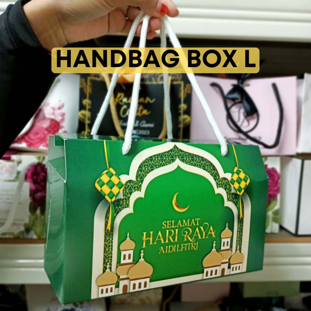[READYSTOCK] 10PCS HANDBAG BOX L RAYA / KOTAK KUIH RAYA / GIFTBOX RAYA ...