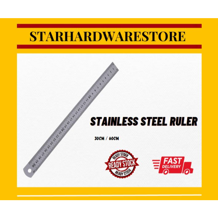 Stainless Steel Ruler (Pembaris besi) 30cm/60cm | Shopee Malaysia